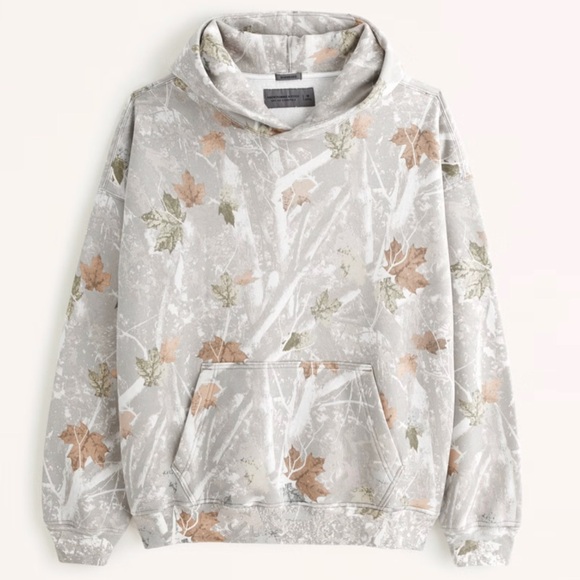 Abercrombie & Fitch | Shirts | Nwt Abercrombie Fitch Off White Camo Hoodie Sweatshirt Tiktok ...